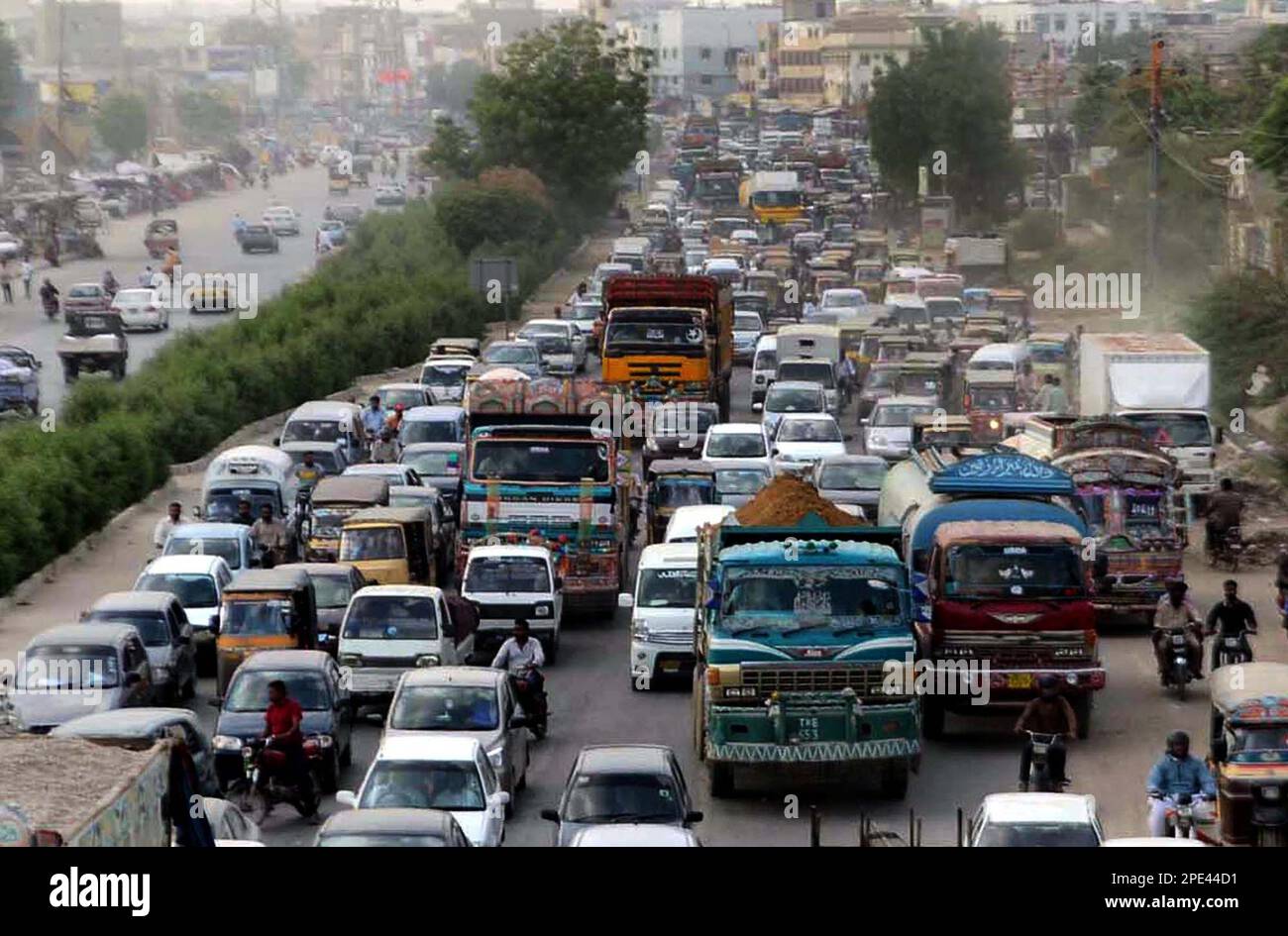 View of traffic jam due to negligence of traffic police staffs and ...