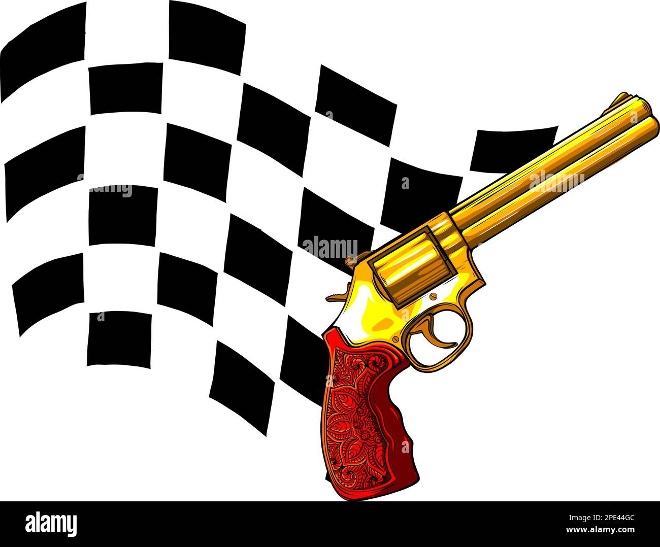 Gun revolver handgun six shooter pistol Stock Vector Image & Art - Alamy