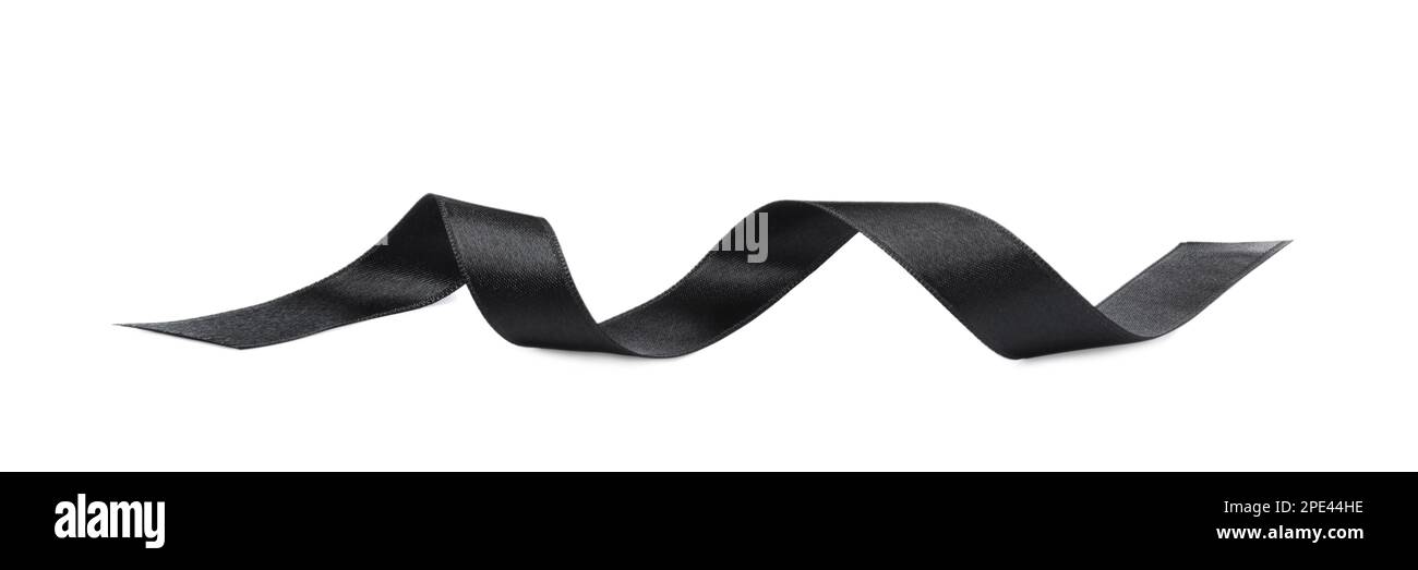 Beautiful elegant black ribbon isolated on white Stock Photo - Alamy