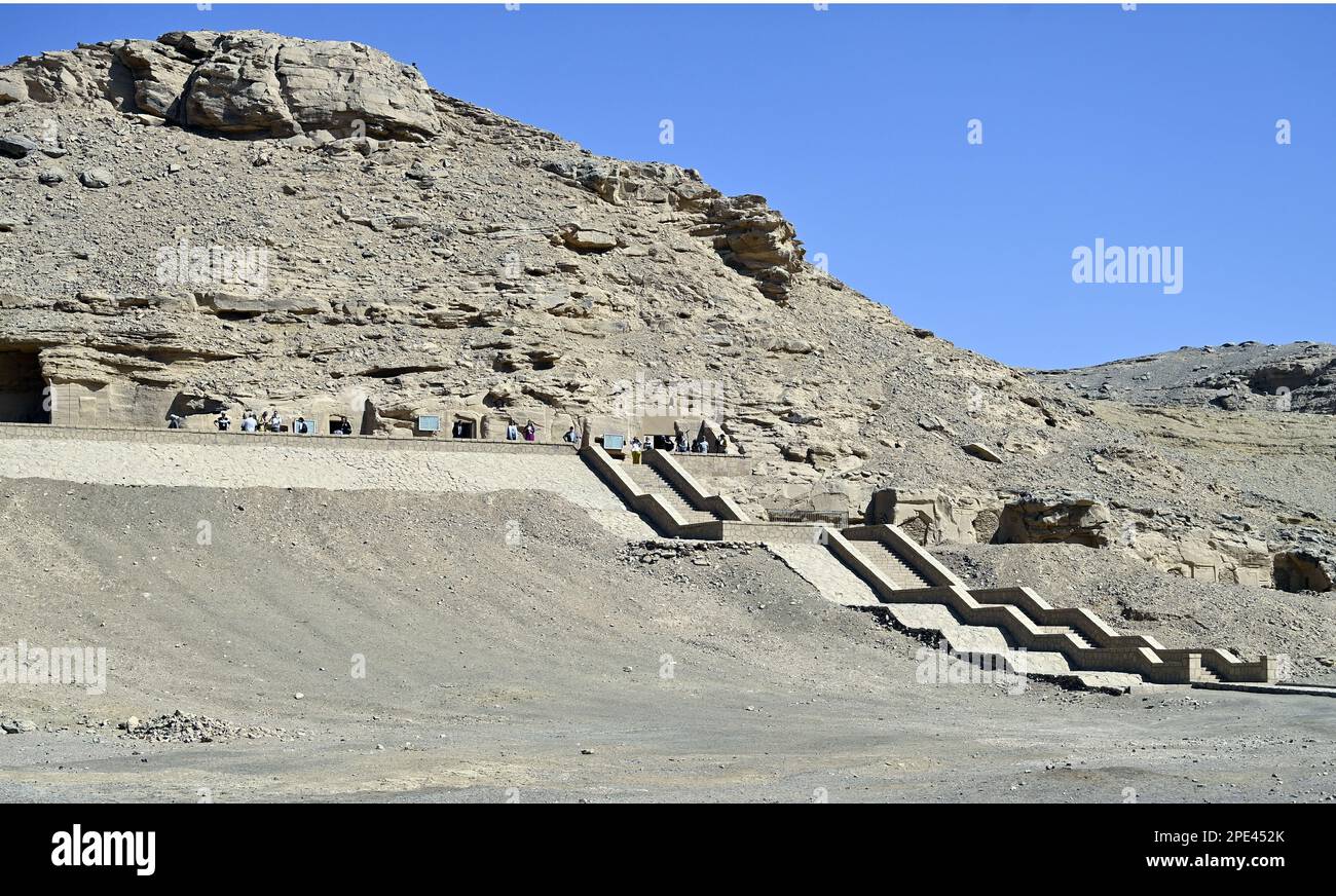 Illustration picture shows steps leading to a tomb, during a visit to ...