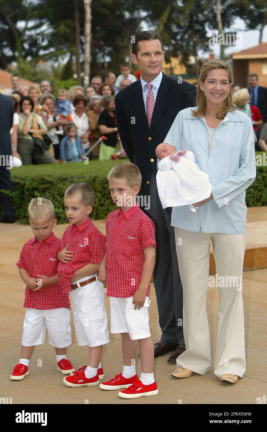 Spain's Duke of Palma, Inaki Urdangarin, left, and his wife Princess ...