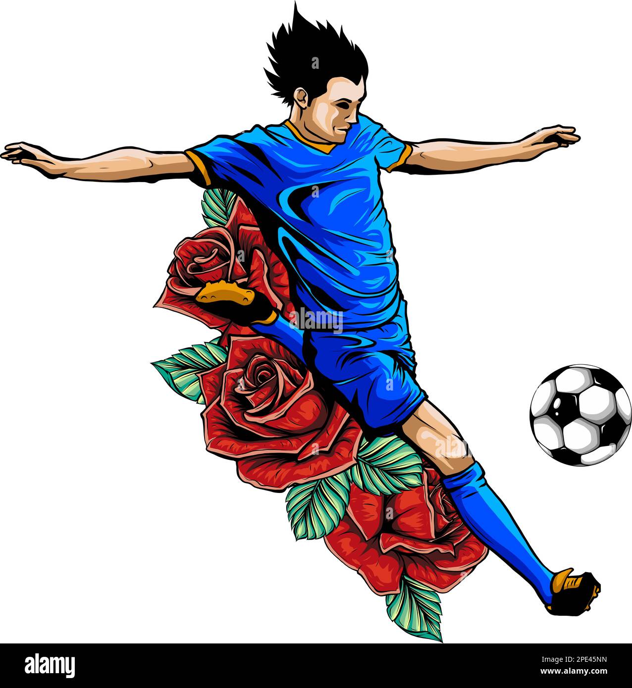 Front view soccer player Stock Vector Images - Alamy