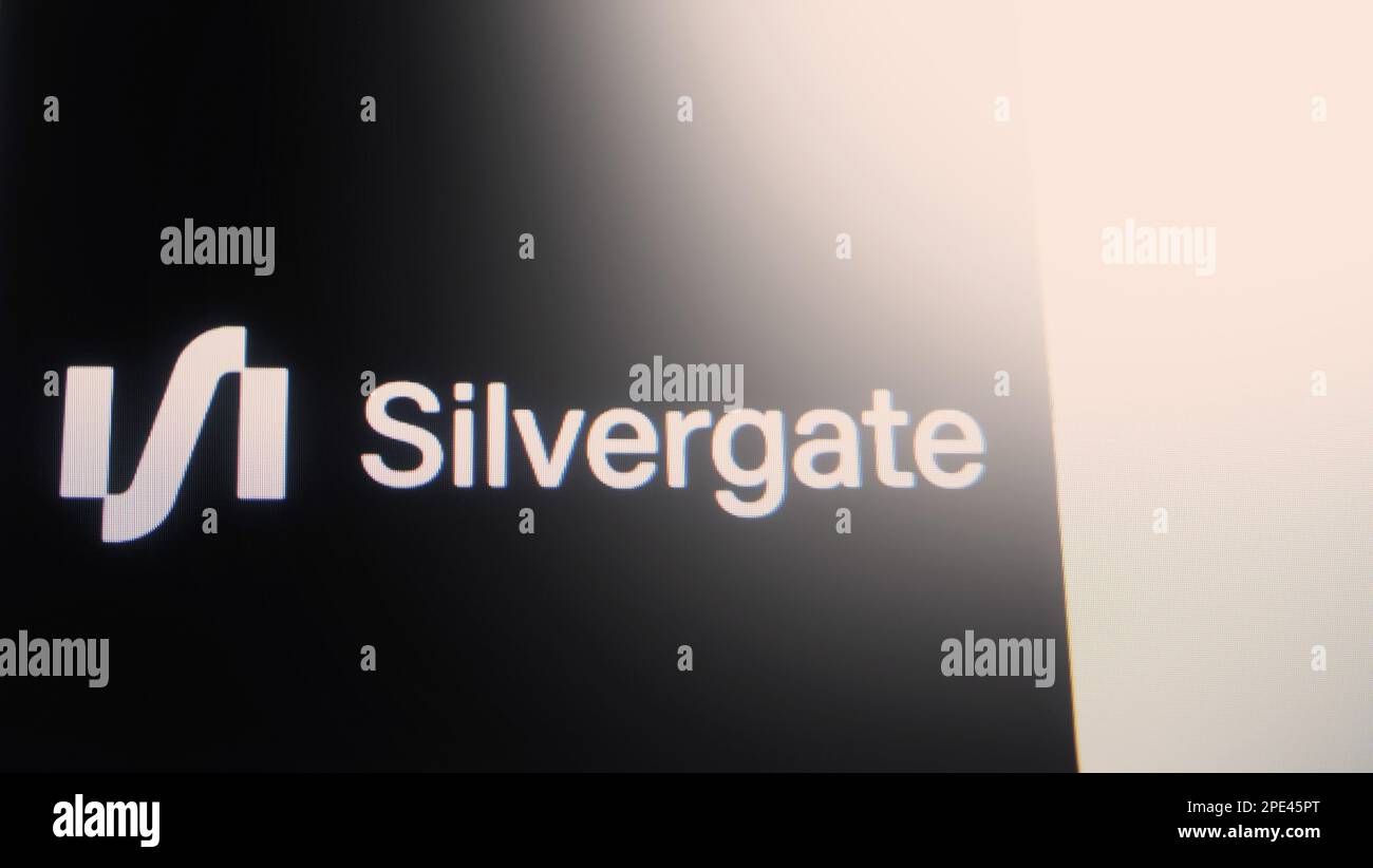 Bangkok Thailand. March 15 2023. Silvergate Bank logo. Brands logo of ...