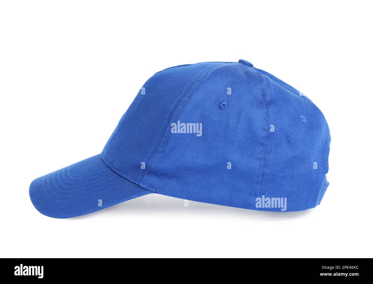 Stylish blue baseball cap isolated on white Stock Photo - Alamy