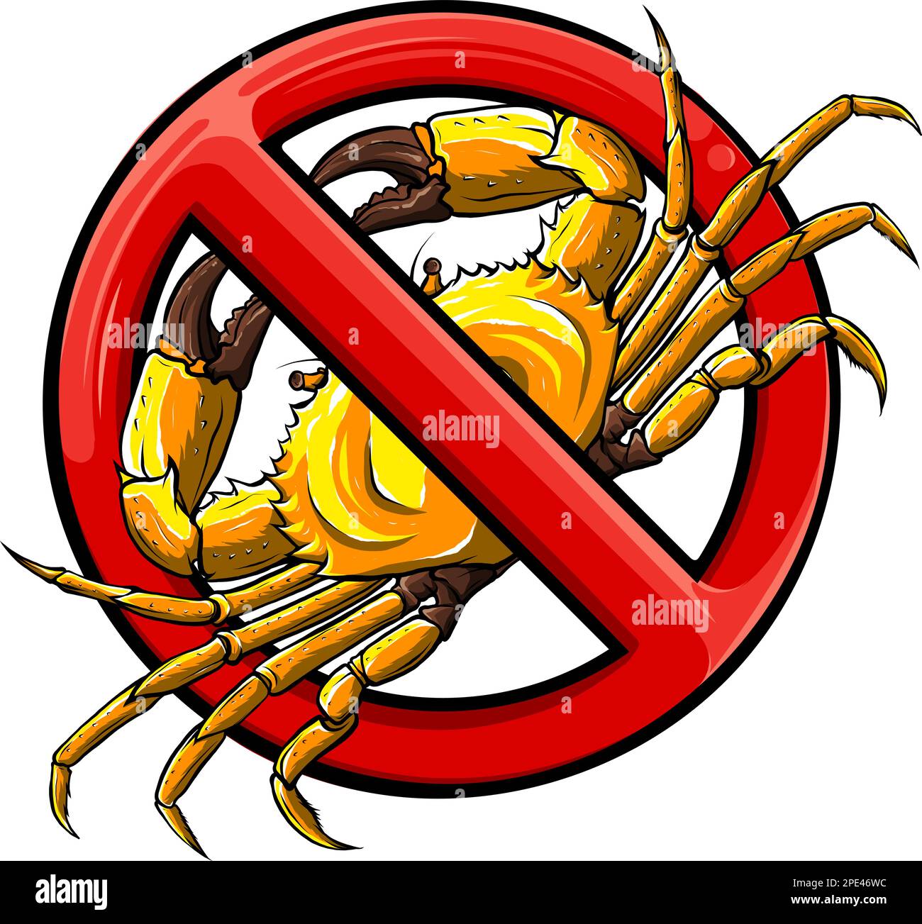 vector Allergy seafood prohibited icon on white background Stock Vector ...
