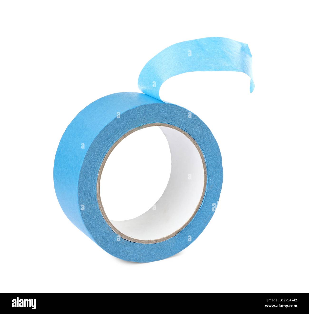 Roll of light blue adhesive tape isolated on white Stock Photo - Alamy