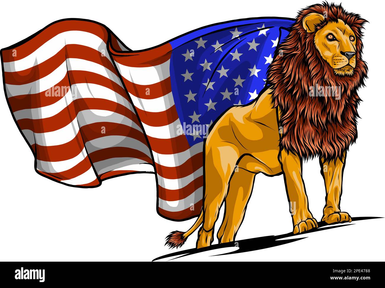lion face vector with a usa flag face Stock Vector Image & Art - Alamy