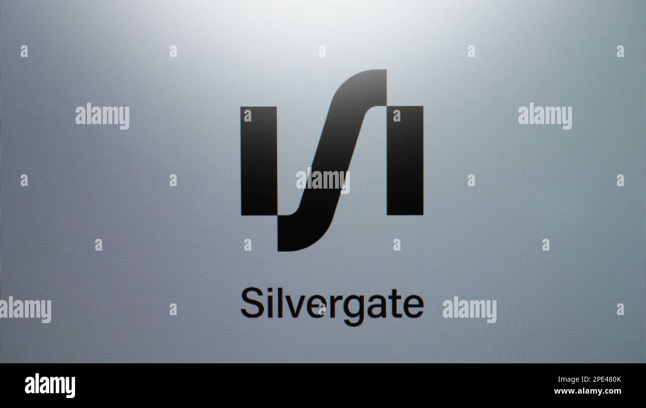 Bangkok Thailand. March 15 2023. Silvergate Bank logo. Brands logo of ...