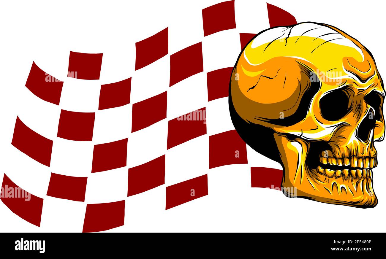 Skull with race Flag vector illustration Stock Vector Image & Art - Alamy