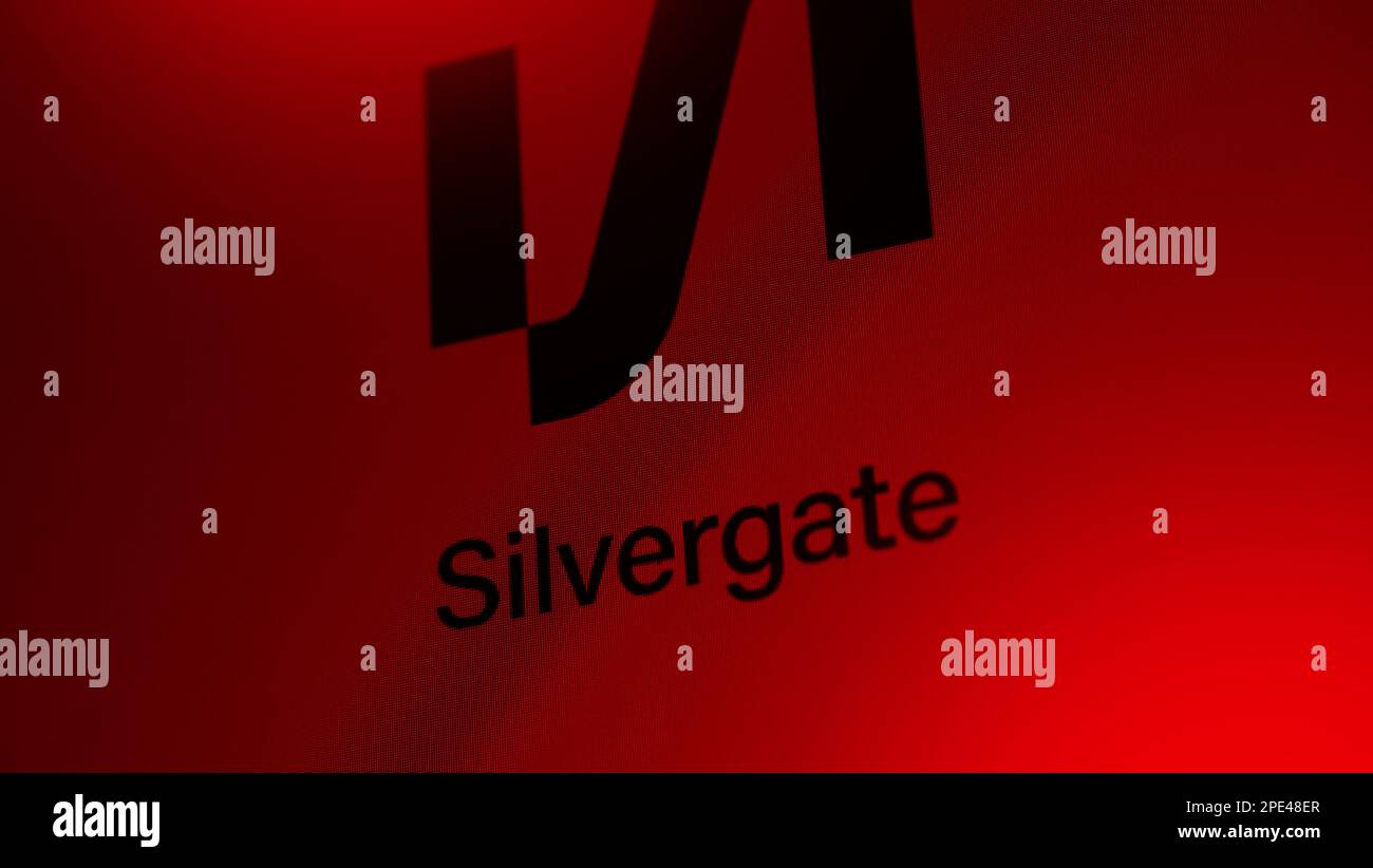 Bangkok Thailand. March 15 2023. Silvergate Bank logo. Brands logo of ...