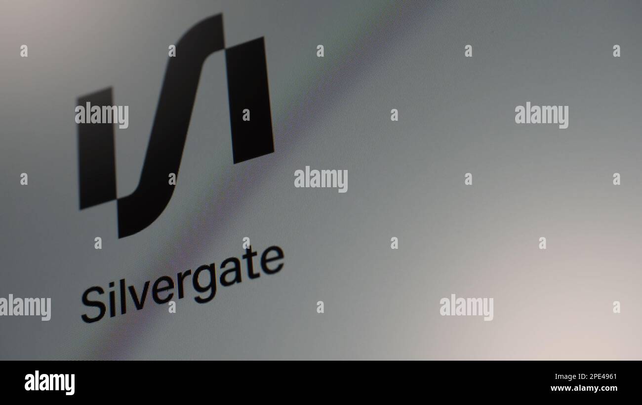 Bangkok Thailand. March 15 2023. Silvergate Bank logo. Brands logo of ...