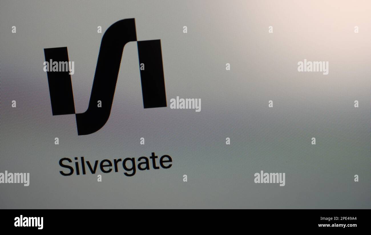 Bangkok Thailand. March 15 2023. Silvergate Bank logo. Brands logo of ...