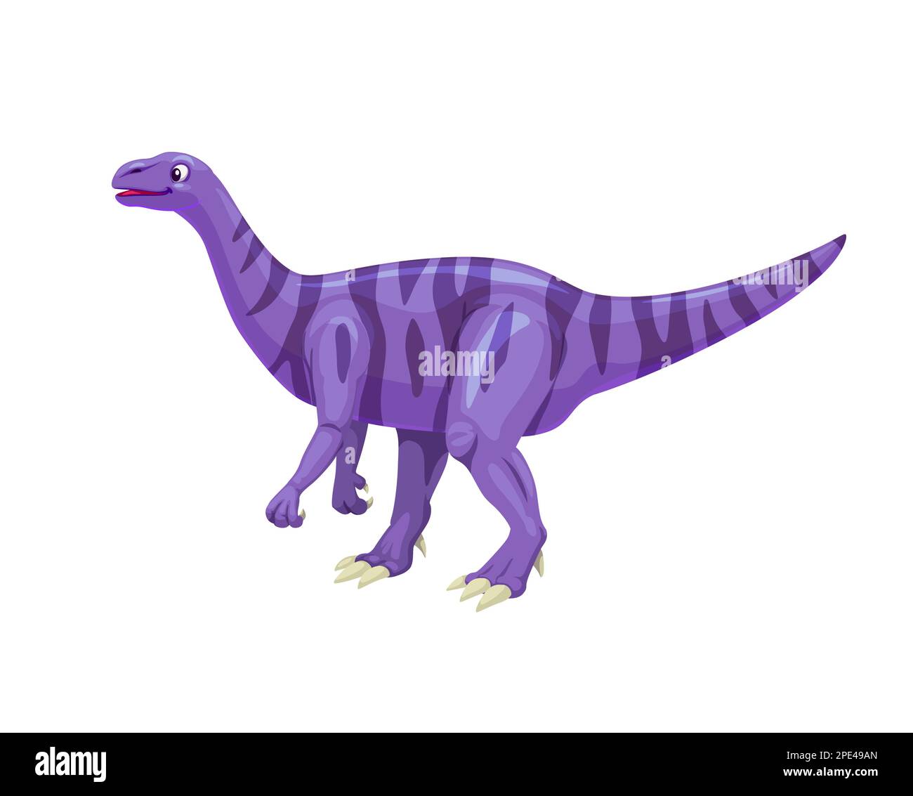 Cartoon Plateosaurus dinosaur character. Paleontology reptile, isolated ...