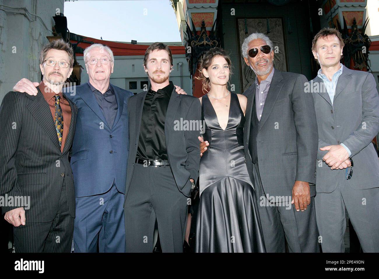 Cast members of "Batman Begins," from left, Gary Oldman, Michael Caine ...