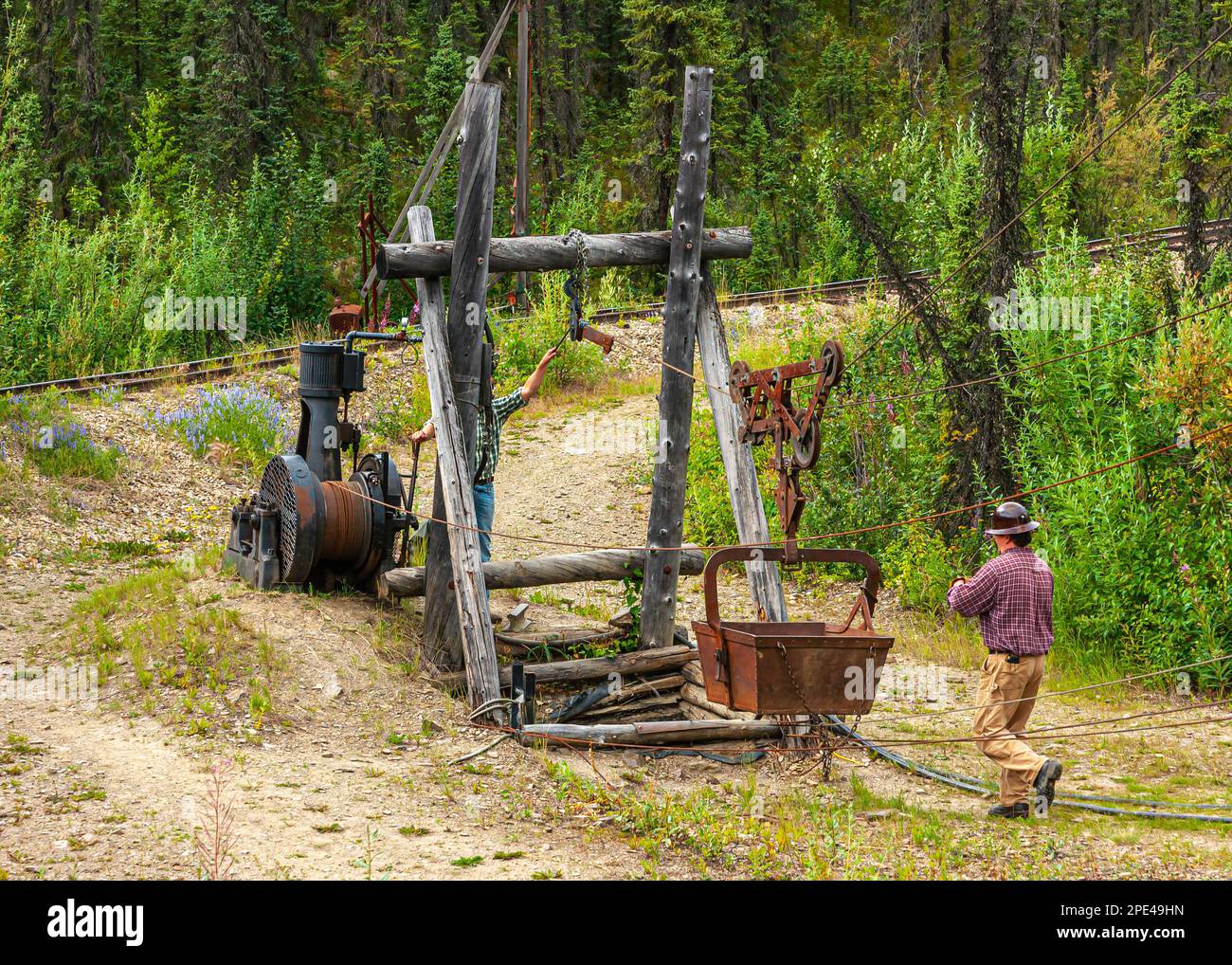 Fox, Alaska, USA - July 26, 2011: Eldorado Gold Mine museum and park ...
