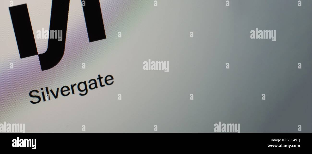 Bangkok Thailand. March 15 2023. Silvergate Bank logo. Brands logo of ...