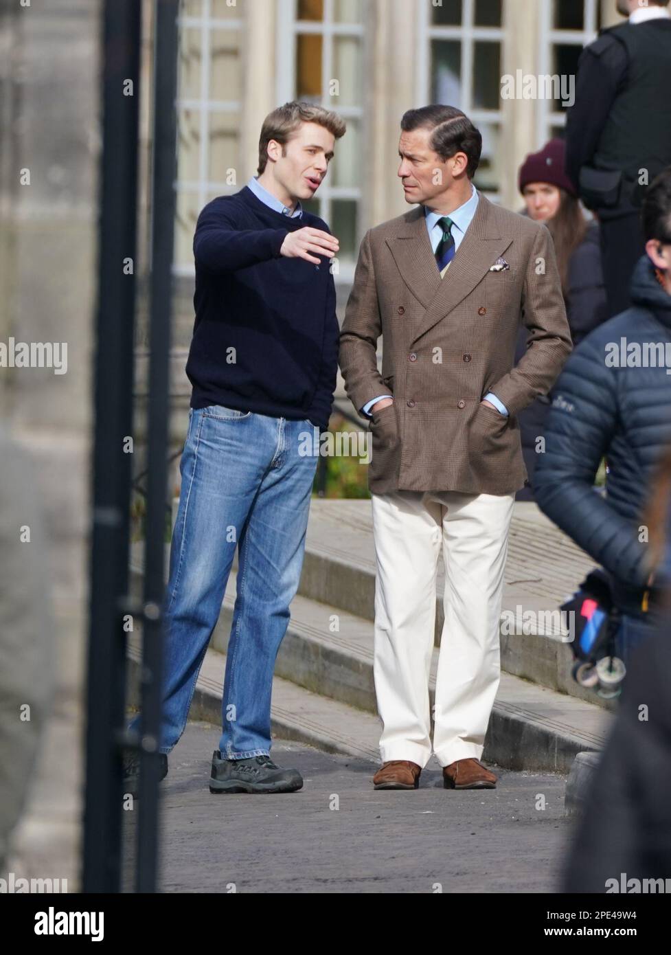Ed McVey, playing the part of Prince William and Dominic West playing ...