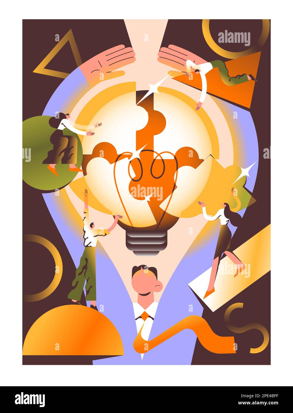 Business creative work on the creation of an idea and its ...