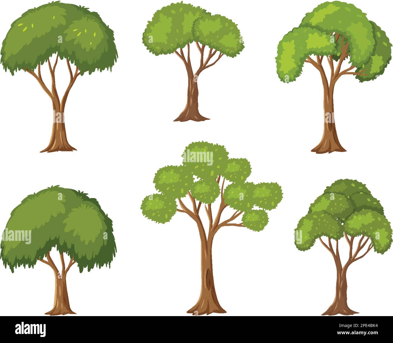 Set of tree in cartoon style illustration Stock Vector Image & Art - Alamy