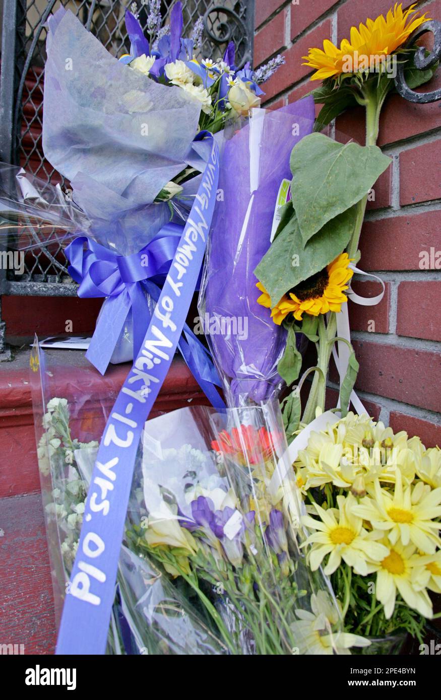 Flowers were left at the door step of an apartment in San Francisco ...