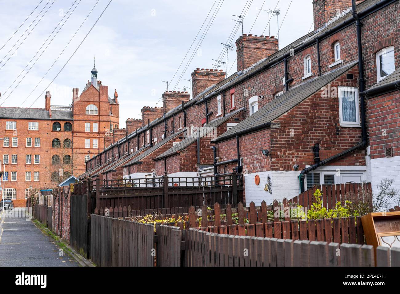 old brick built terraced house in the north of England UK back yards ...