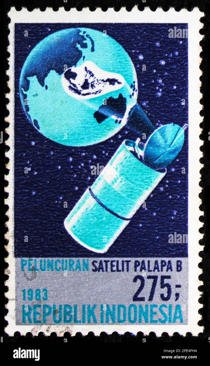 MOSCOW, RUSSIA - FEBRUARY 17, 2023: Postage stamp printed in Indonesia ...