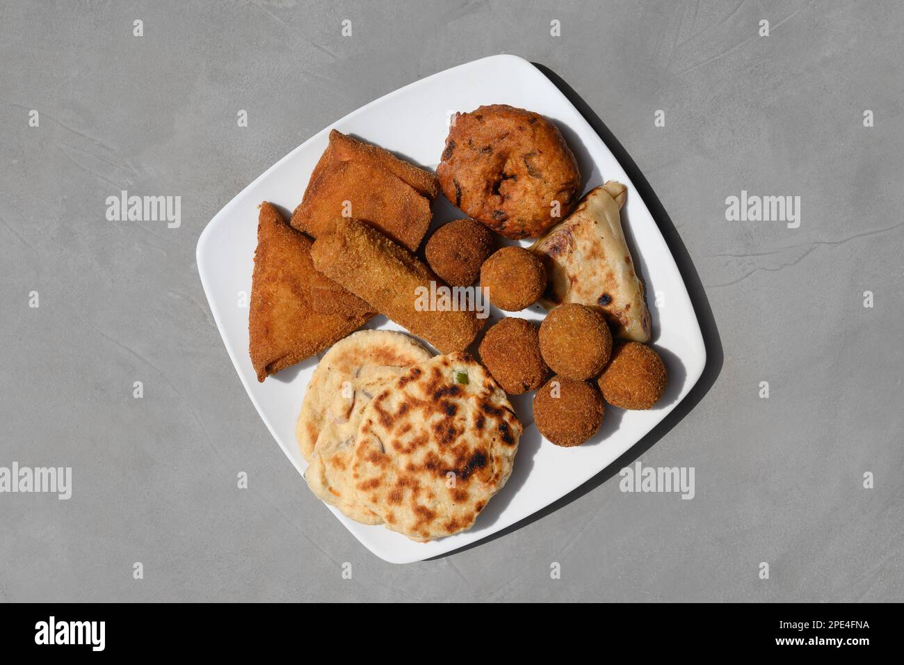 Authentic Sri Lankan different street food, short eats. Vegetable roti ...