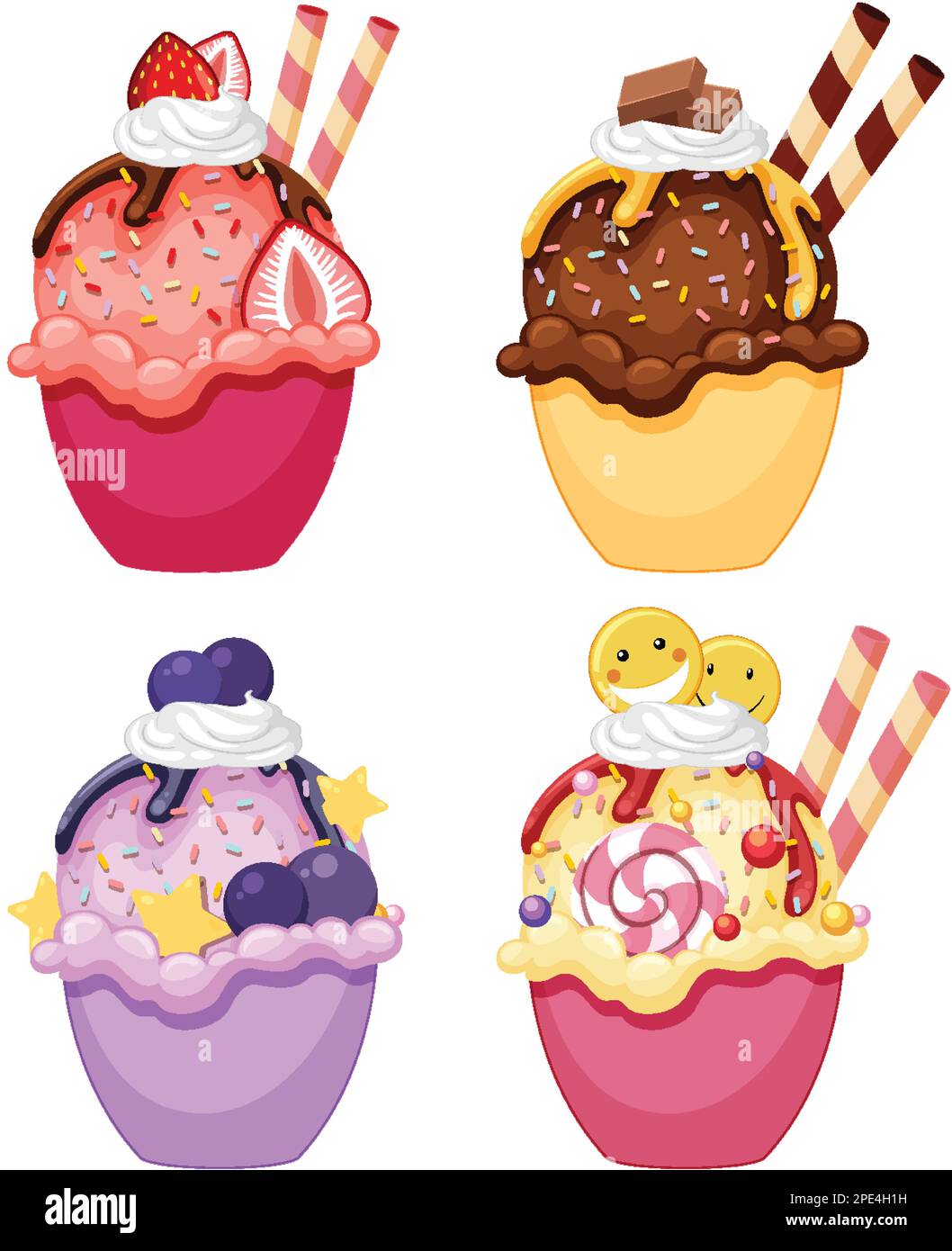 Colorful delicious desserts set illustration Stock Vector Image & Art ...