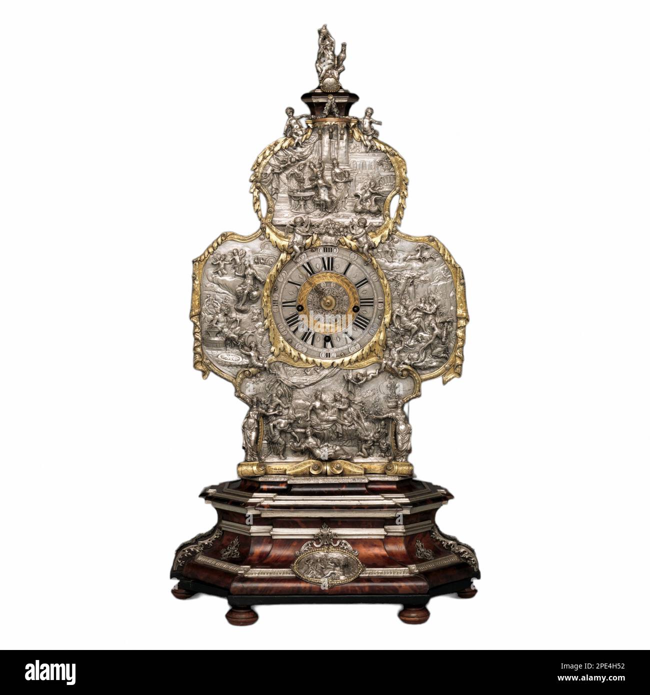 mantel silver clock ca. 1700s Stock Photo - Alamy