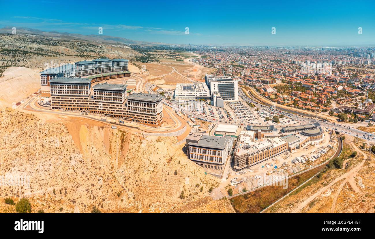 Konya city aerial skyline cityscape view from above. Turkish real ...