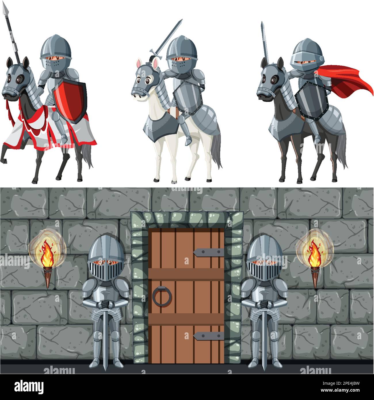 Set of medieval object illustration Stock Vector Image & Art - Alamy