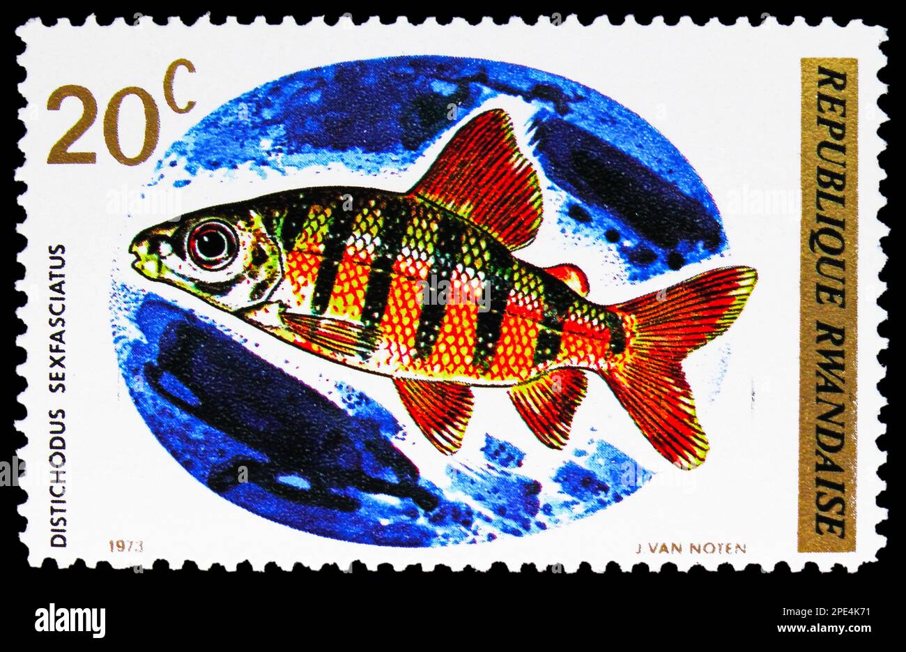 MOSCOW, RUSSIA - FEBRUARY 17, 2023: Postage stamp printed in Rwanda ...