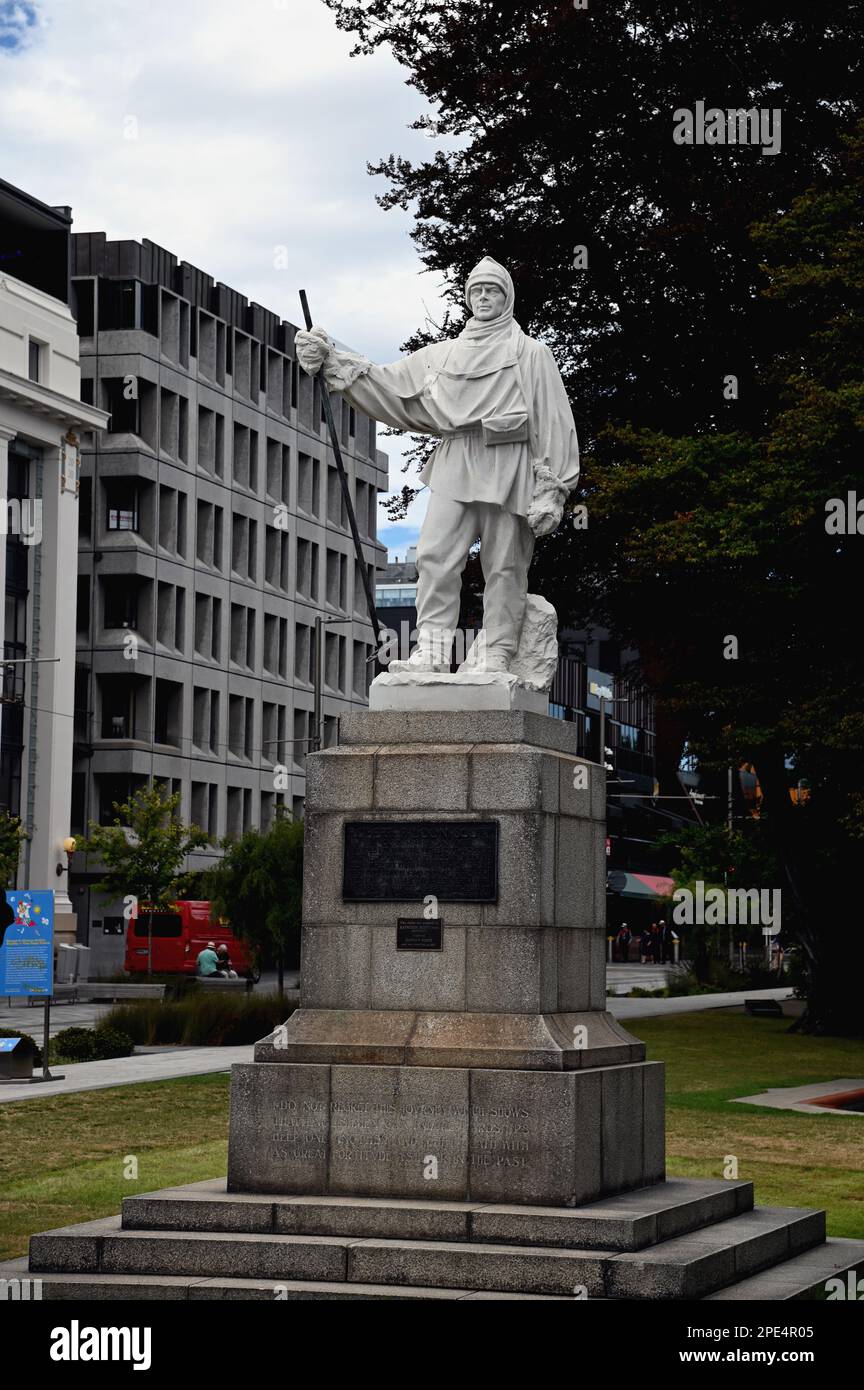 Statue of Robert Falcon Scott, Antarctic explorer, in Central ...
