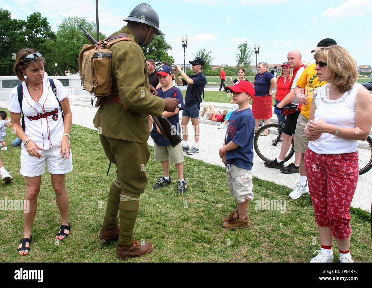 National Park ranger Terry Brown, dressed in a World War I replica ...