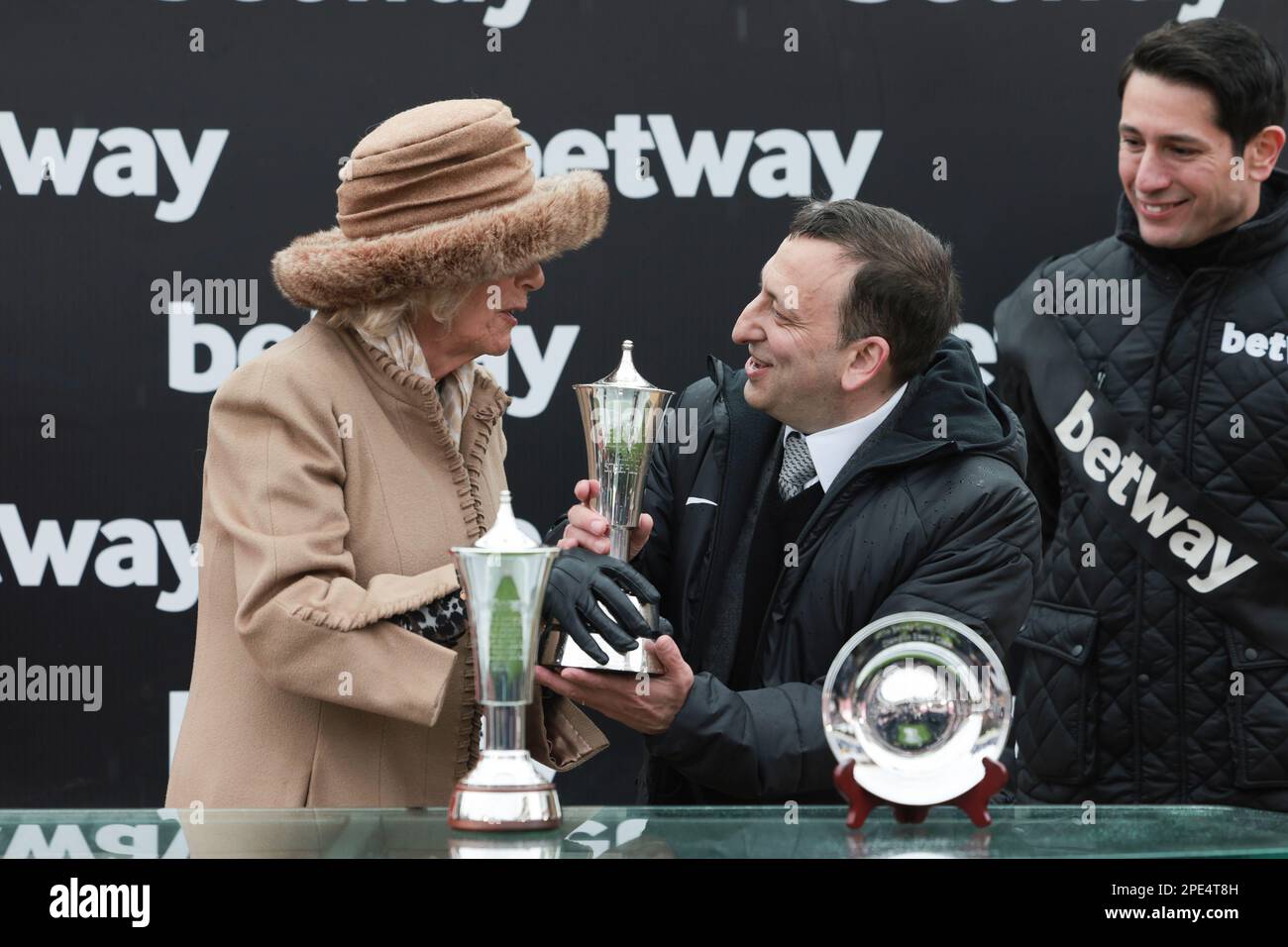 The Queen Consort presents owner Tony Bloom with his trophy after ...