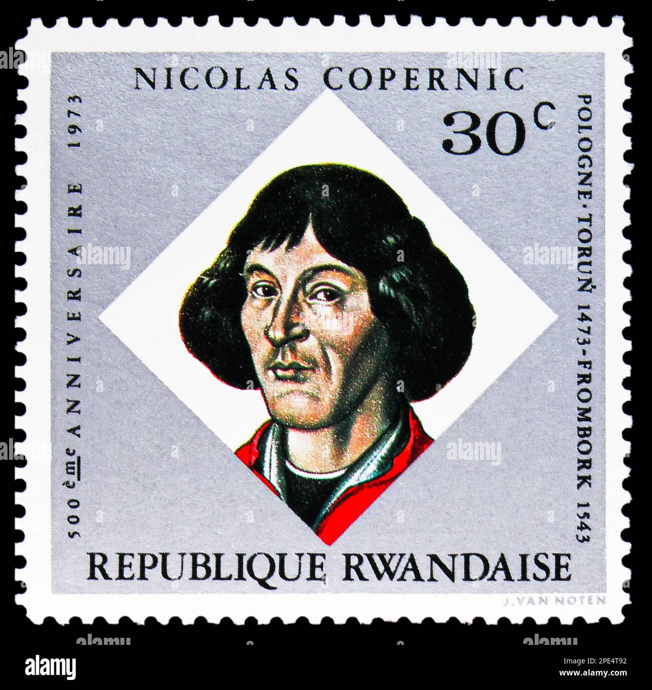 MOSCOW, RUSSIA - FEBRUARY 17, 2023: Postage stamp printed in Rwanda ...