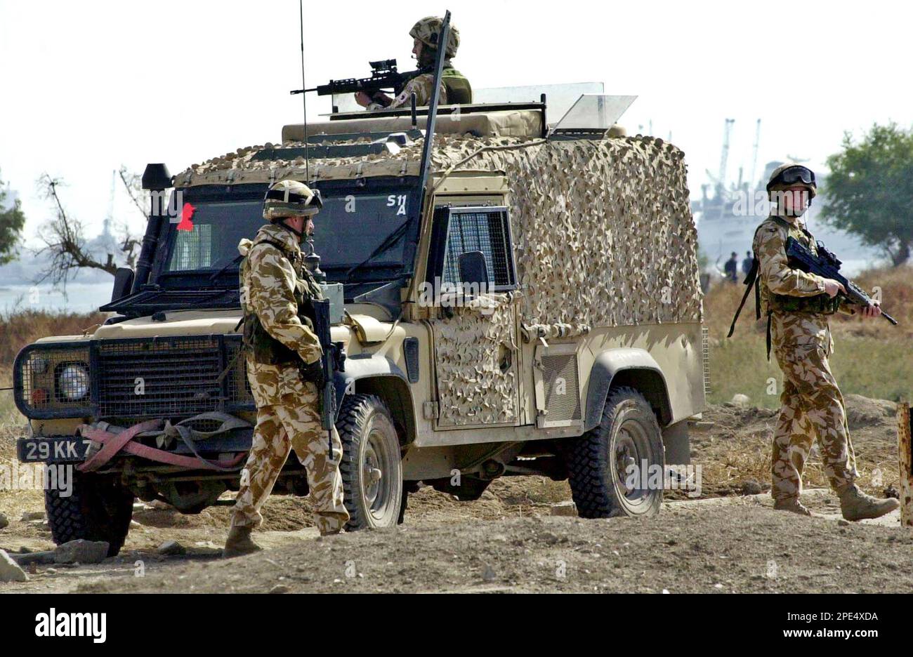 British troops on patrol in the southern town of Basra in Iraq Sunday ...