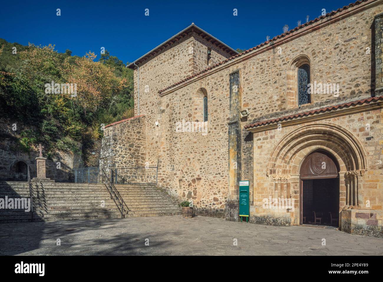 13th century church of the monastery of Santo Toribio de Liebana ...