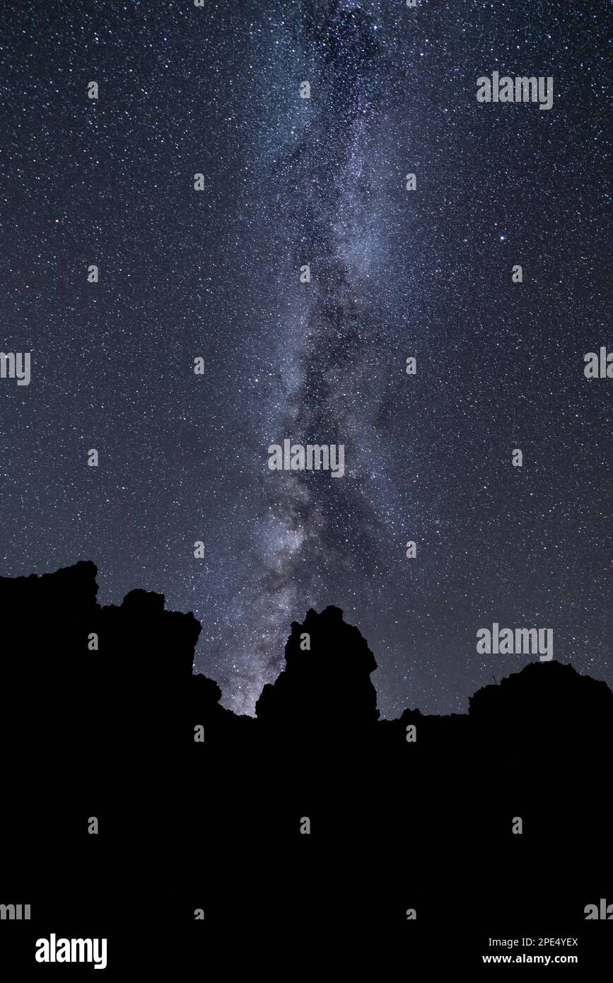 Rough rocks under the milky way Stock Photo - Alamy