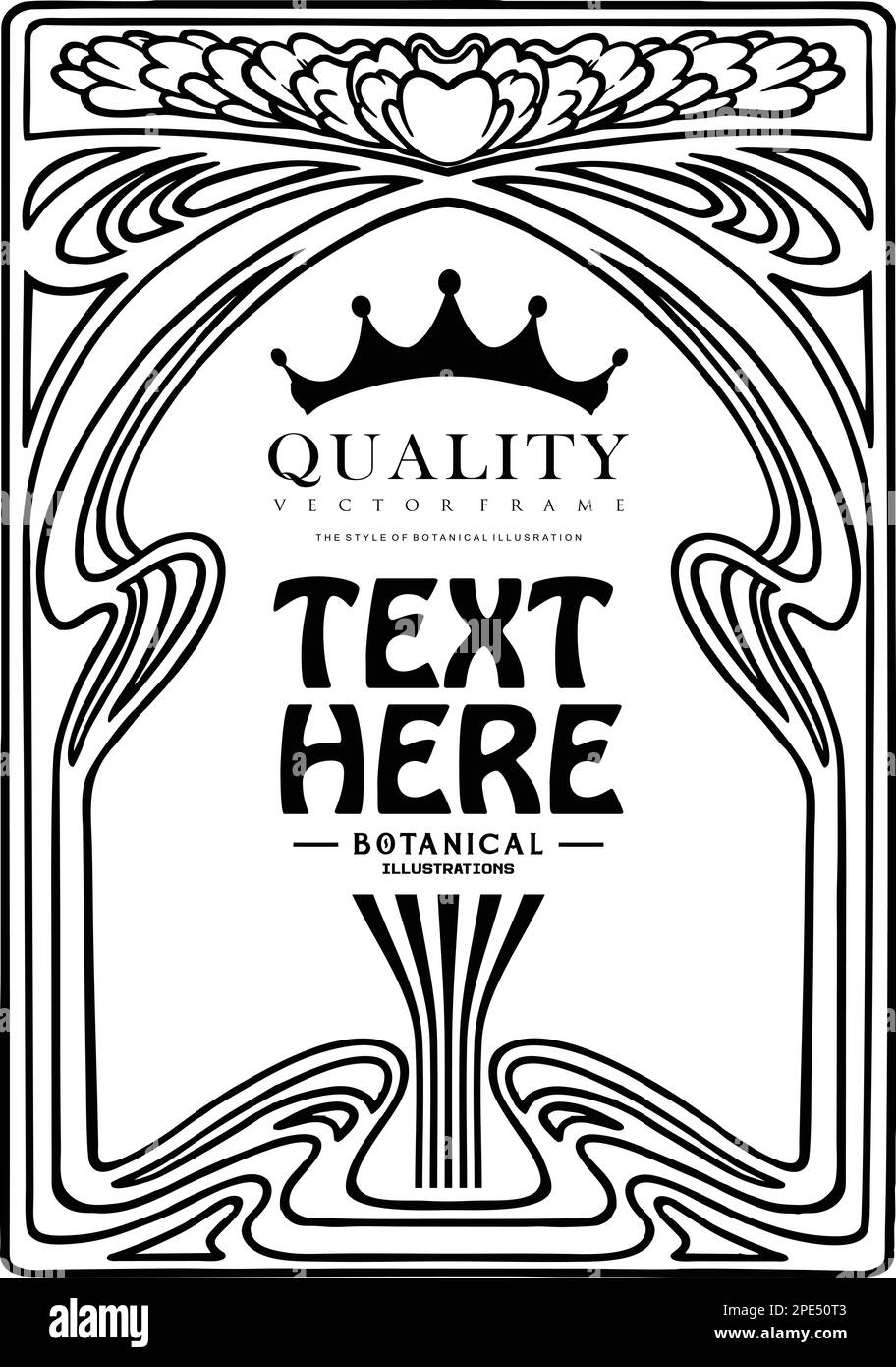 Elegant vintage label badge floral scroll ribbon ornament illustrations ...