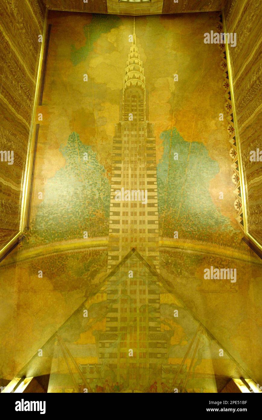 The ceiling of the restored Art Deco lobby of the Chrysler Building is shown, Friday, May 27 ...