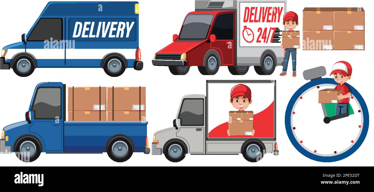 Set of delivery element illustration Stock Vector Image & Art - Alamy