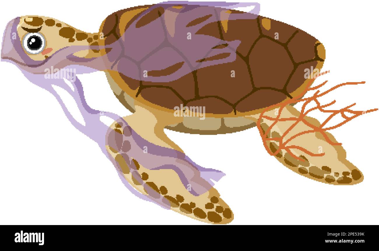 Plastic pollution on marine life concept illustration Stock Vector ...