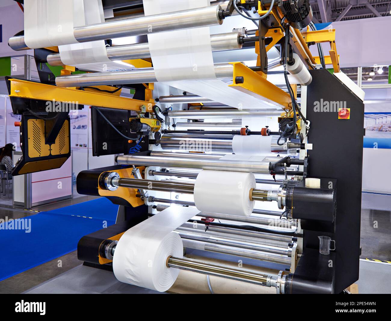 Control panel of machine for the production of plastic bags Stock Photo ...