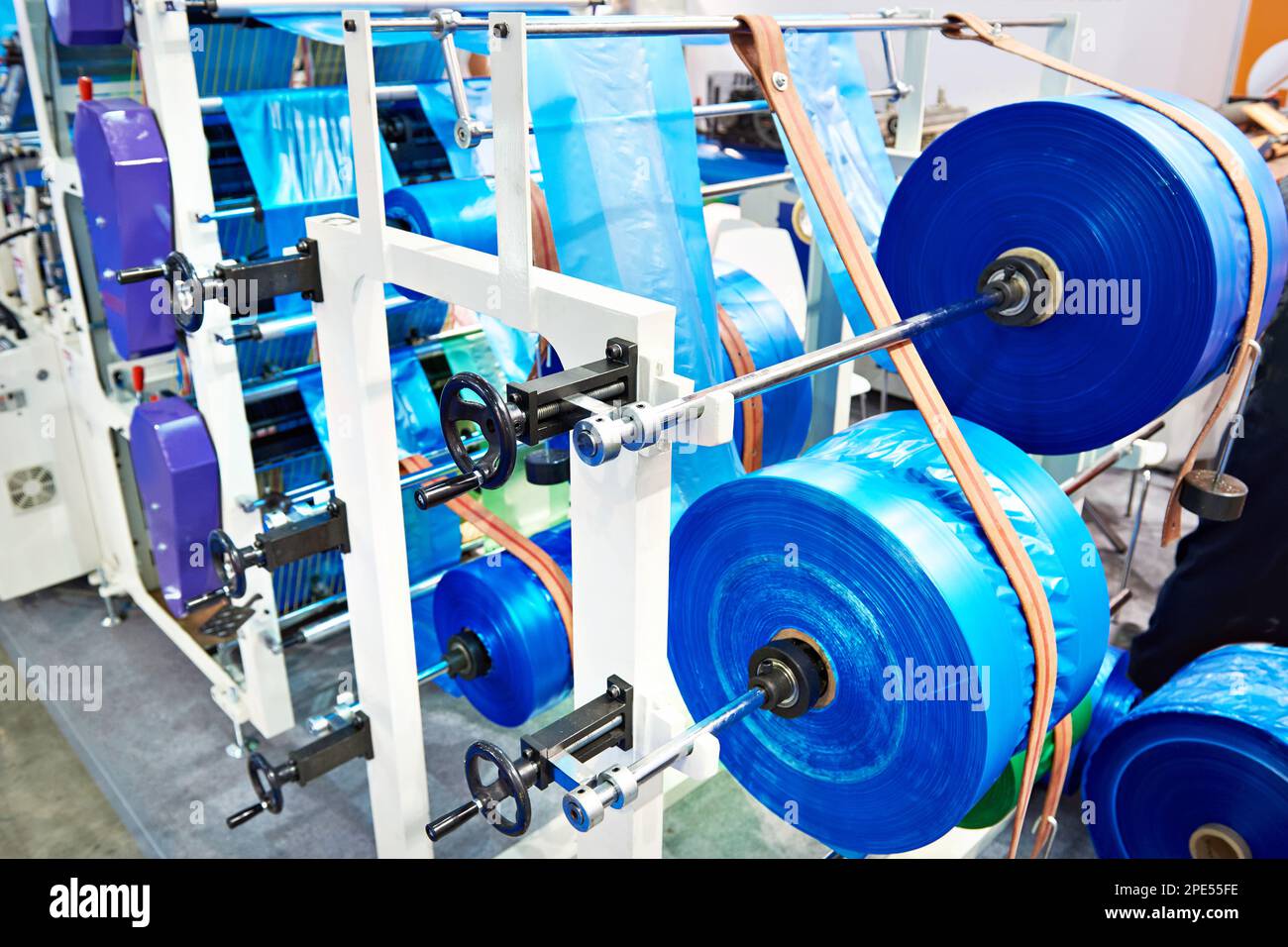 Machine for the production of plastic bags Stock Photo - Alamy