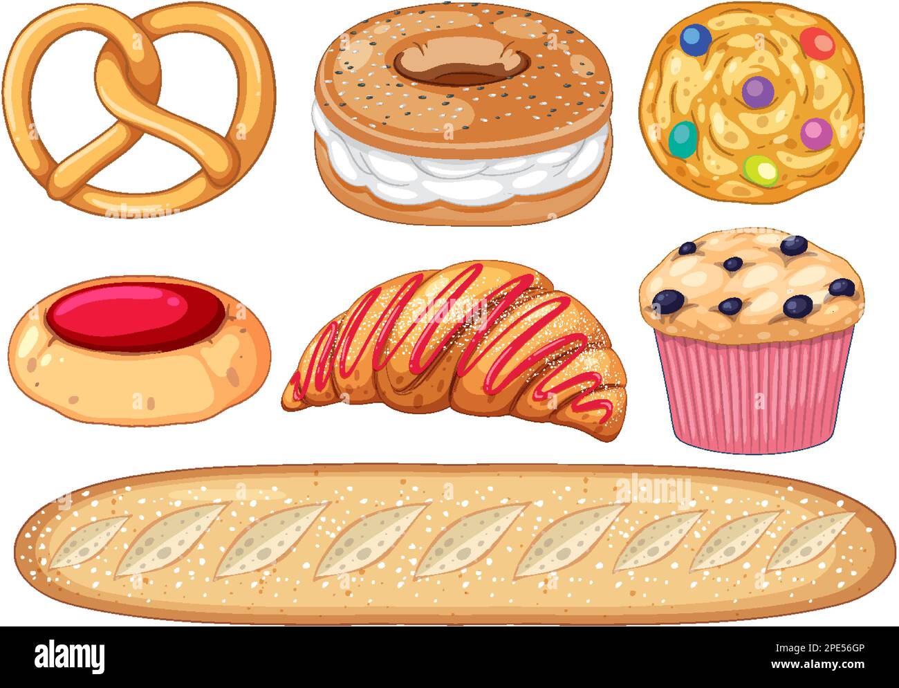 Set of bread and breakfast illustration Stock Vector Image & Art - Alamy