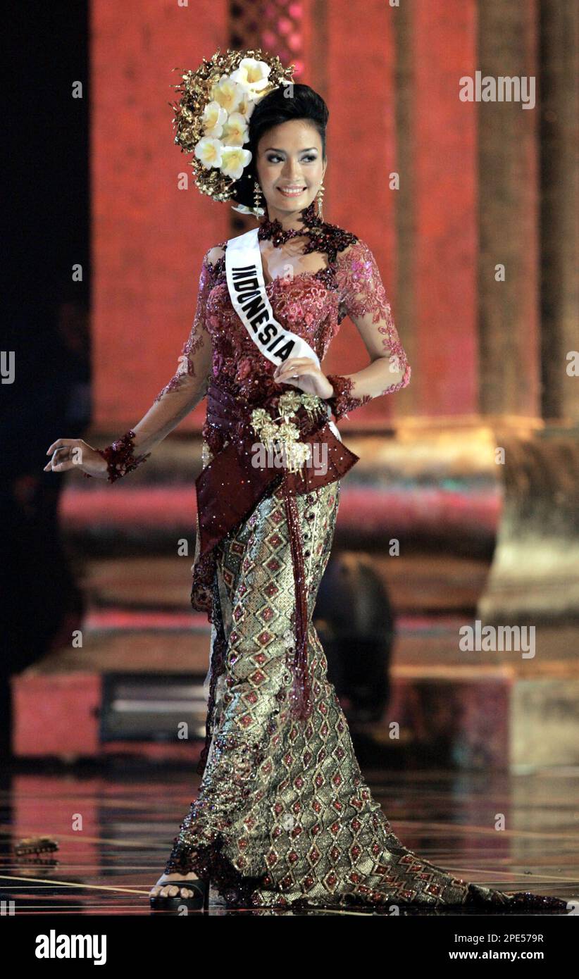 Miss Indonesia Artika Sari Devi participates in the national costume ...