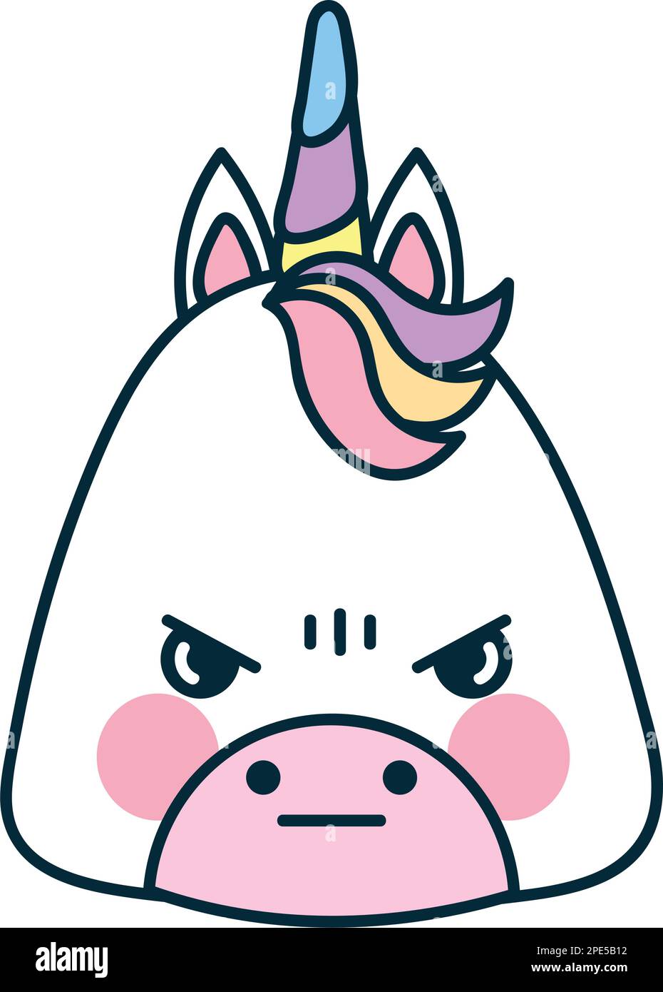 Illustration angry unicorn horse head Stock Vector Images - Alamy