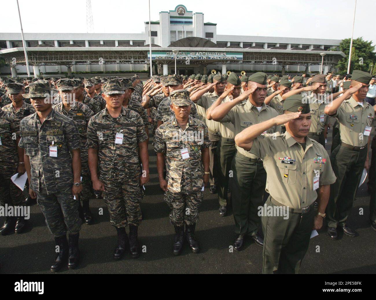 While the Philippine National Anthem is played, Philippine Navy ...