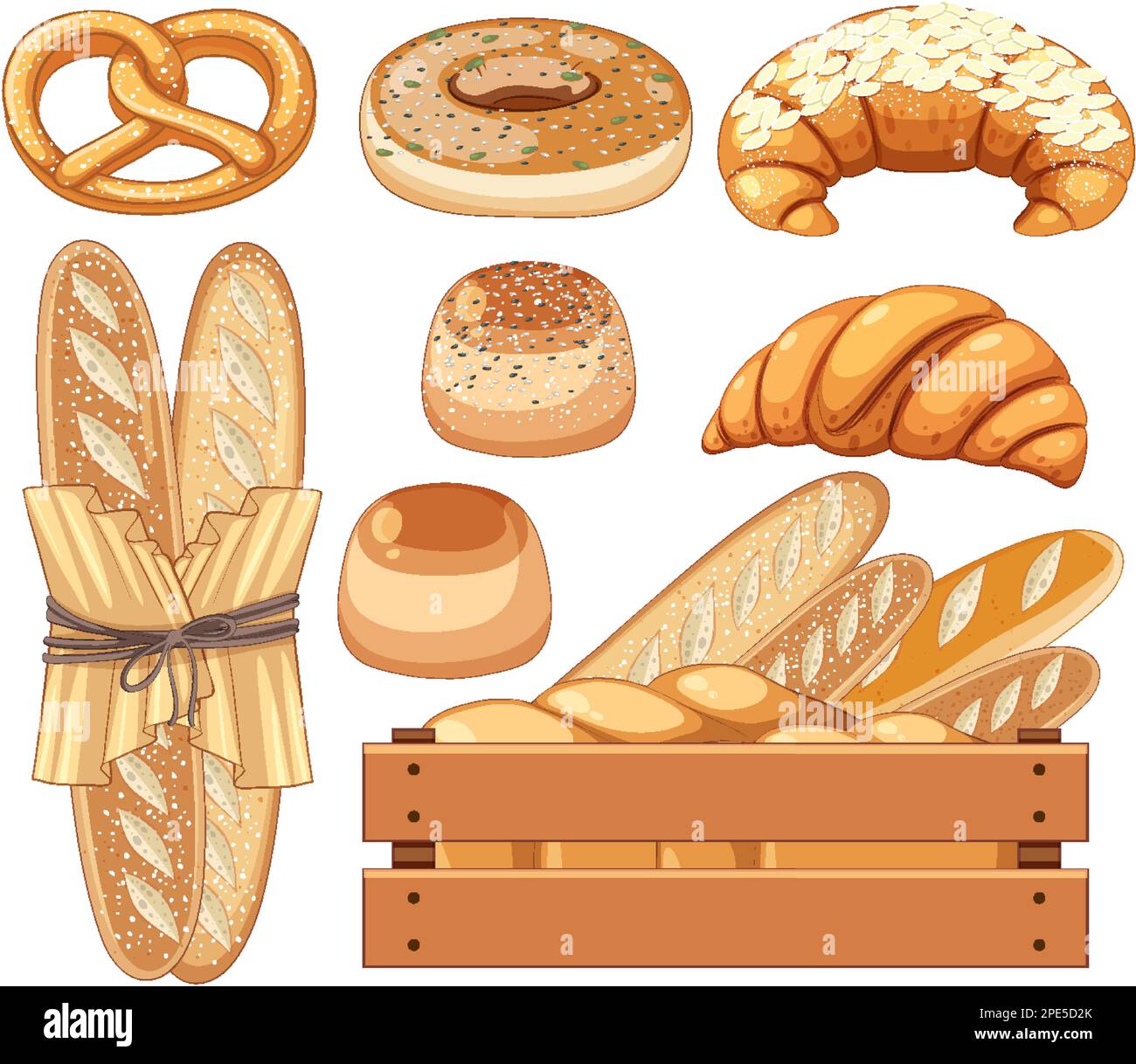 Set of bread and breakfast illustration Stock Vector Image & Art - Alamy